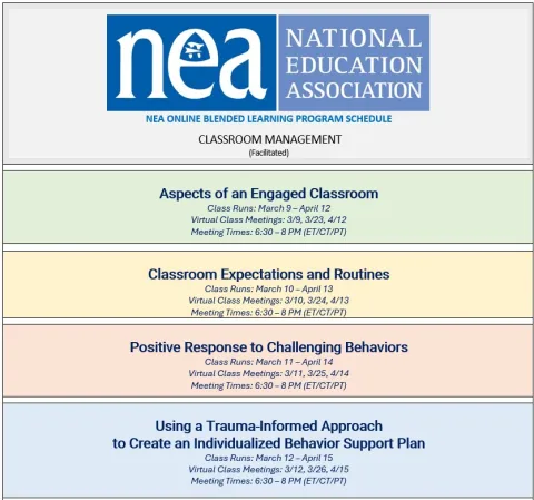 Register for our Facilitated Online Classroom Management Blended Learning Courses | NEA